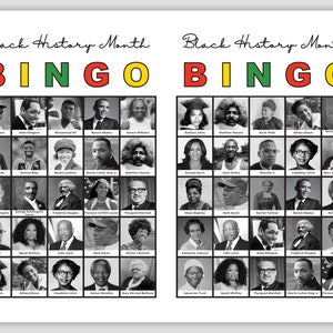 200 Black History Bingo Cards Pdf Download, 1 and 2 per Page, 36 Call ...