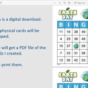100 Earth Day Bingo Cards Pdf Download, 1 and 2 per Page, Instant ...