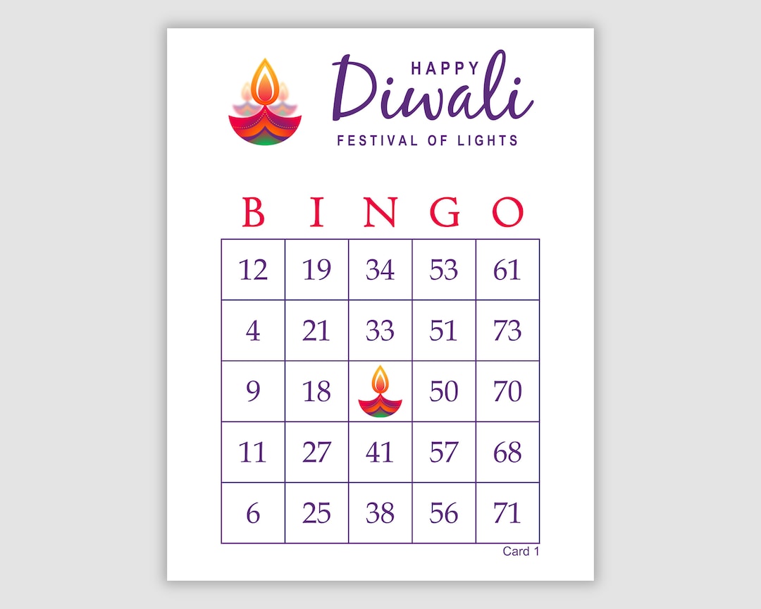 1000 Diwali Bingo Cards Pdf Download, 1 and 2 per Page, Instant ...