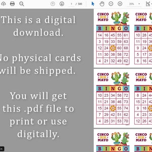 1000 Cinco De Mayo Bingo Cards Pdf Download, 1 ,2, and 4 per Page, 75 ...