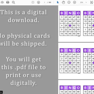 600 Bingo Cards Pdf Download, 1, 2, 4, and 6 per Page, Instant ...