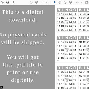 500 Bingo Cards Pdf Download, 1, 2, and 4 per Page, Jumbo Large Print ...