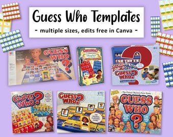 Customizable Canva Guess Who Template | Multiple Card Sizes | Printable ...