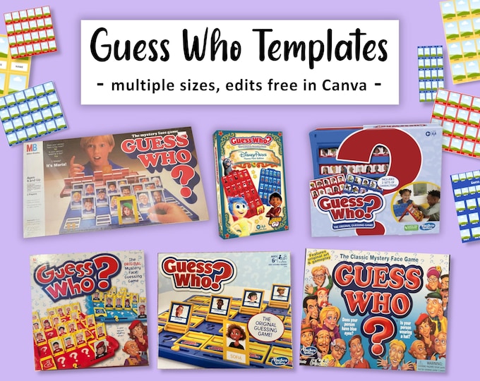 Customizable Canva Guess Who Template | Multiple Card Sizes | Printable ...