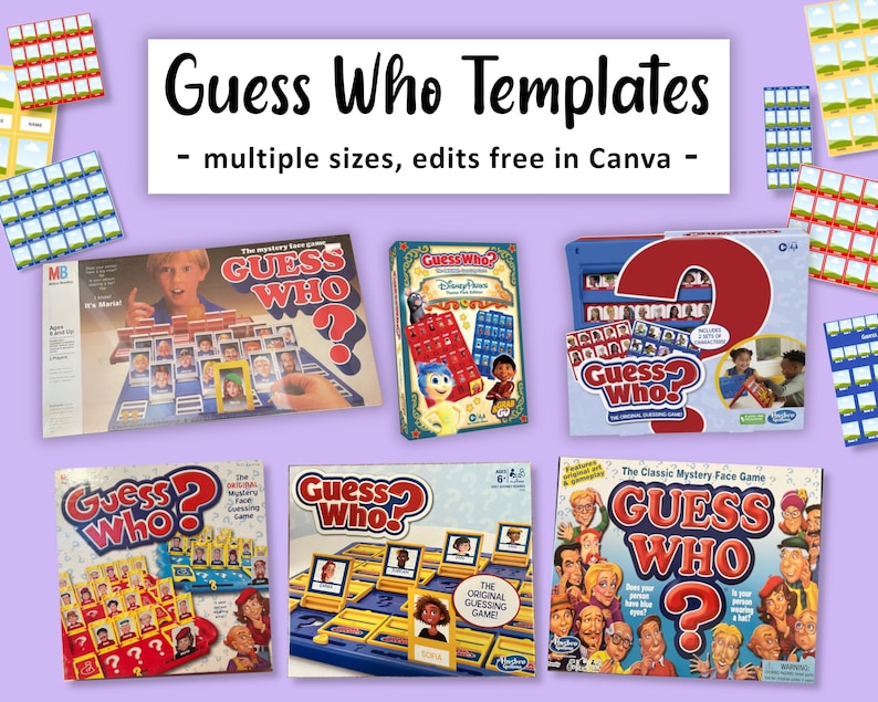 Make Custom Guess Who Game Pieces With My Canva Guess Who Template ...