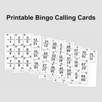 Large Print Bingo Calling Cards, Jumbo Easy Read Printable Cards for ...