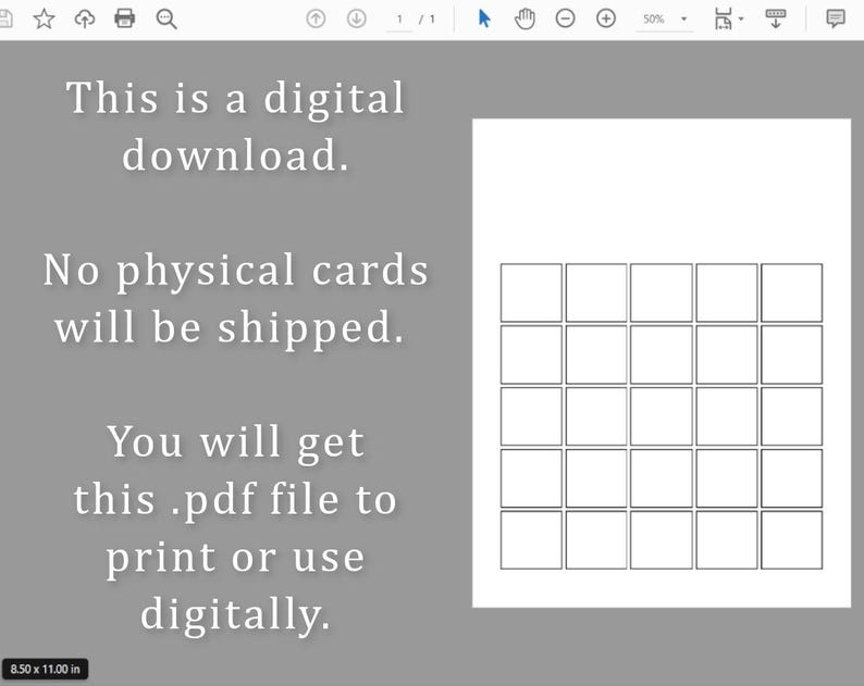 Easy Edit Canva Bingo Card Template and Blank Bingo Card PDF and PNG ...