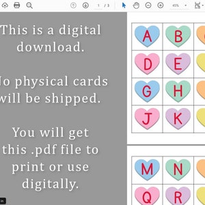 100 Valentine’s Day Abc's & 123's Bingo Cards Pdf Download, 1 and 2 per ...