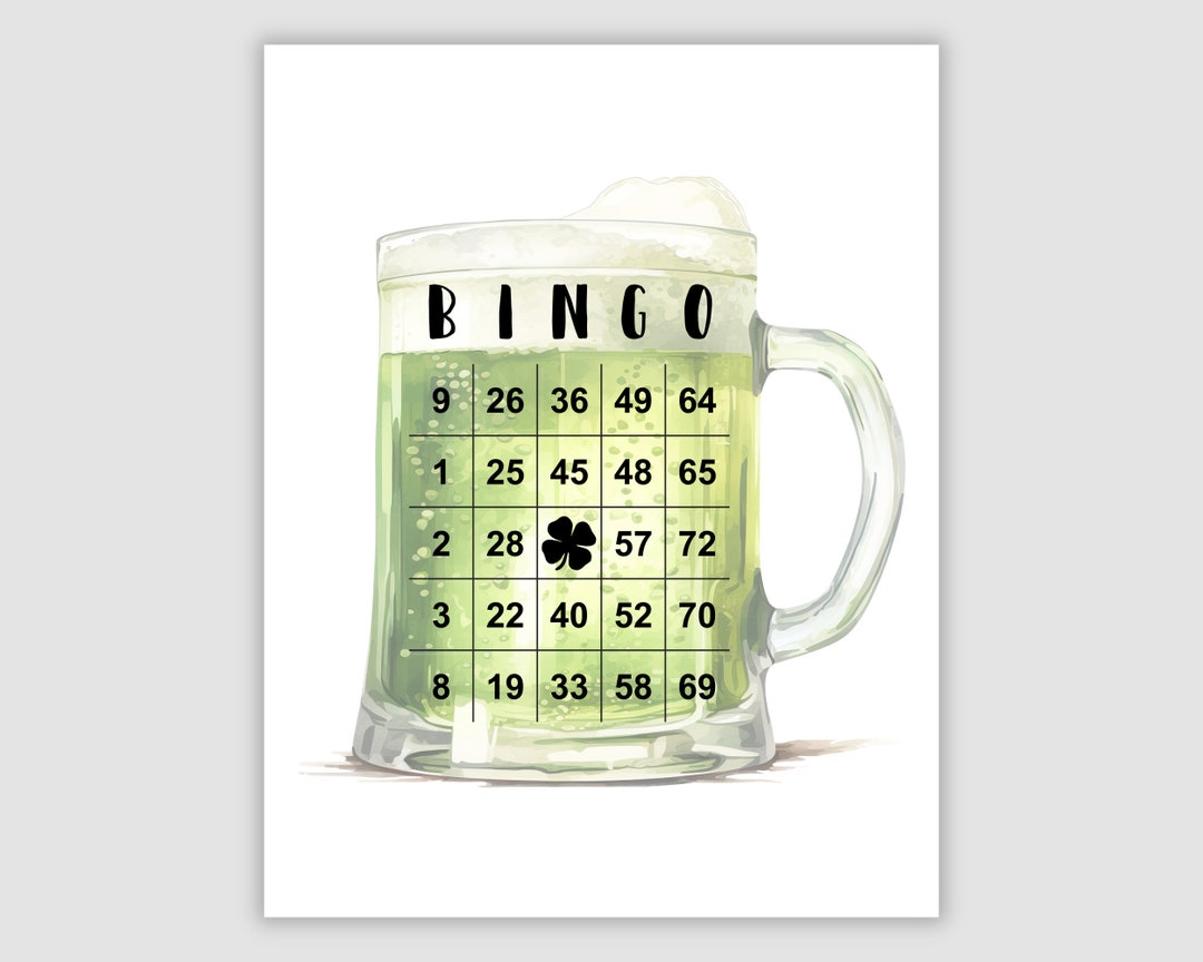 500 Green Beer Bingo Cards, 1, 2, 4, and 6 per Page, Instant Printable ...