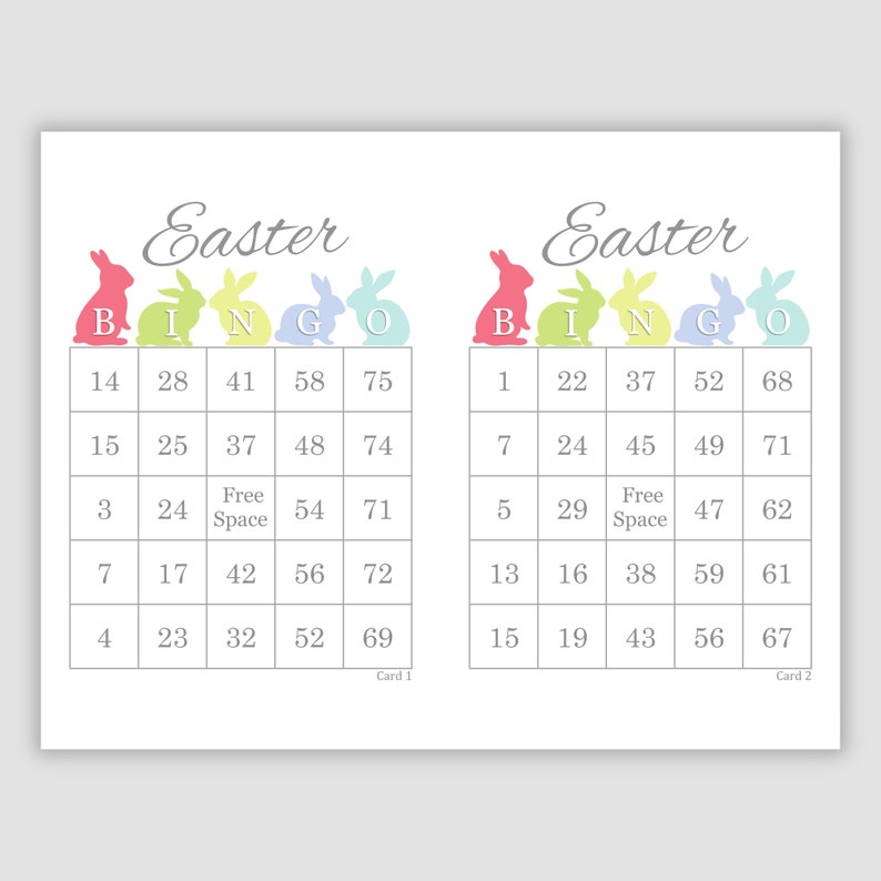1000 Easter Bingo Cards Pdf Download, 1, 2, and 4 per Page, 75 Call ...