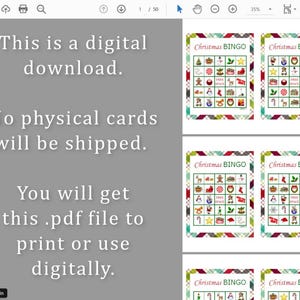 100 Christmas Bingo Cards Pdf Download, 1 and 2 per Page, Printable ...