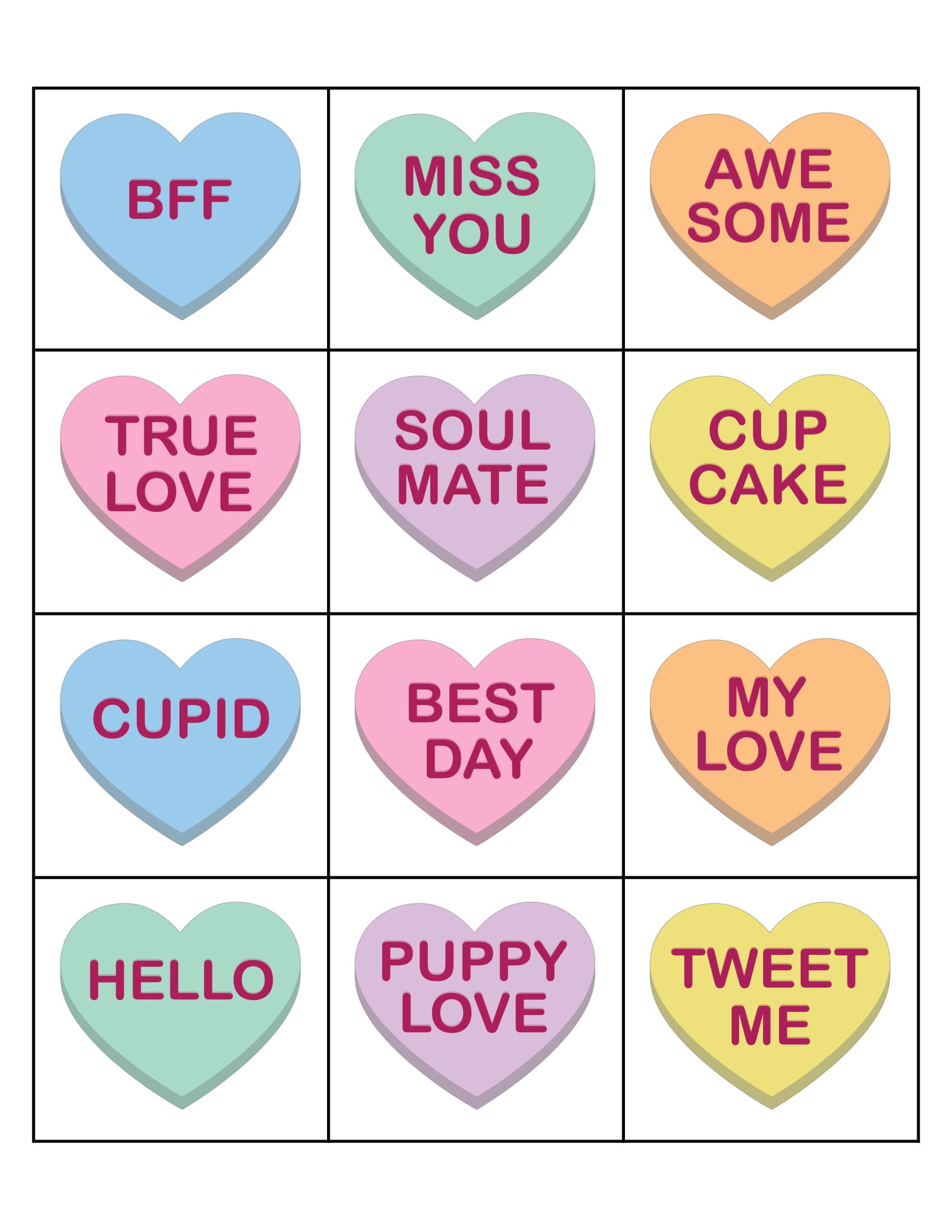 1000 Valentines Day Bingo Cards Pdf Download 1 per Page 36 - Etsy