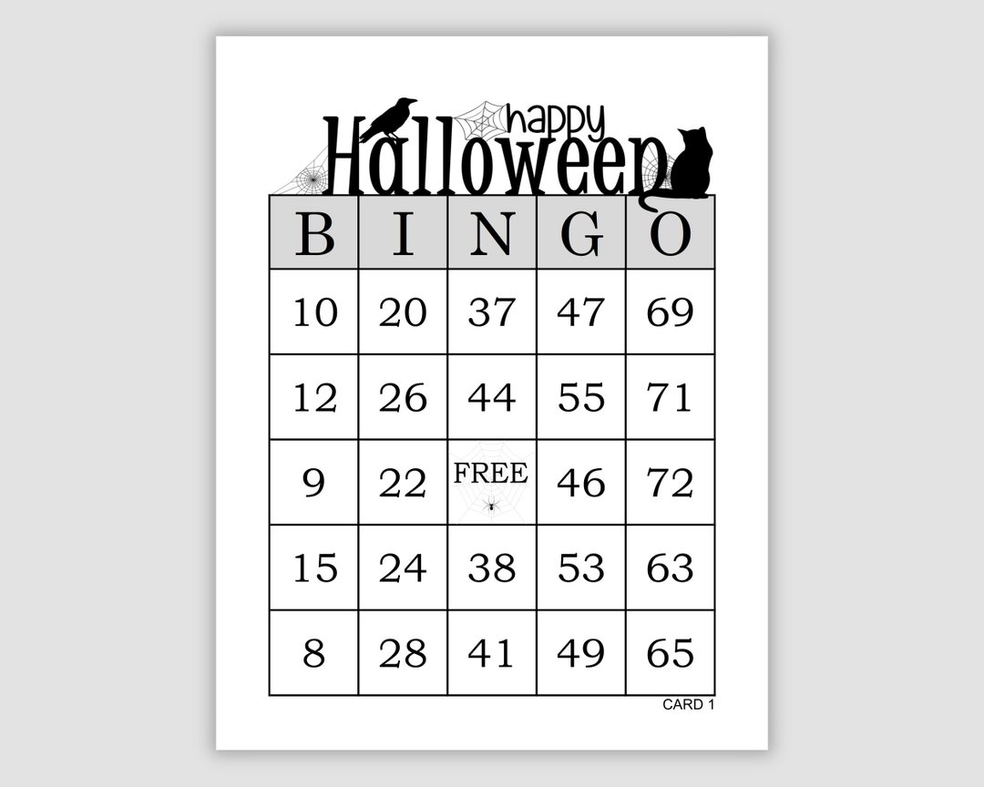 1000 Halloween Bingo Cards Pdf Download, 1, 2, and 4 per Page, Instant ...