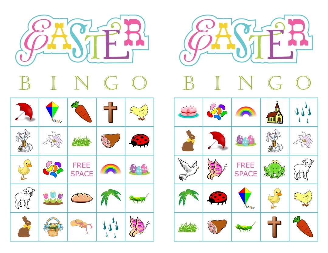 Easter Bingo Cards, 200 Cards, 2 per Page, Instant Pdf Download - Etsy