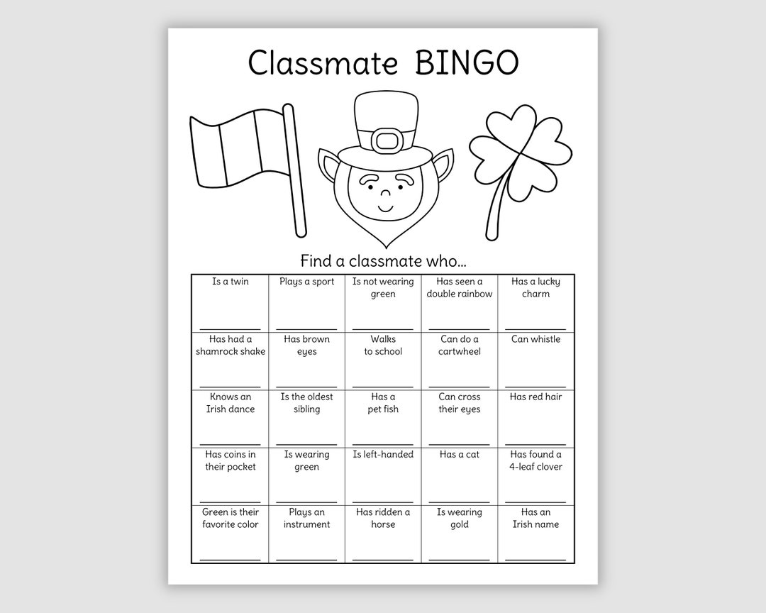 50 Classmate Bingo Cards Pdf Download, 1 per Page, Instant Printable ...