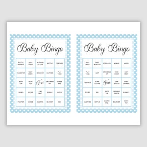 100 Unique Prefilled Baby Shower Bingo Cards, 1 and 2 per Page, Instant ...