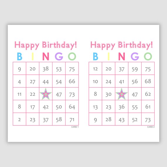 200 Birthday Bingo Cards Pdf Download Instant Printable Fun