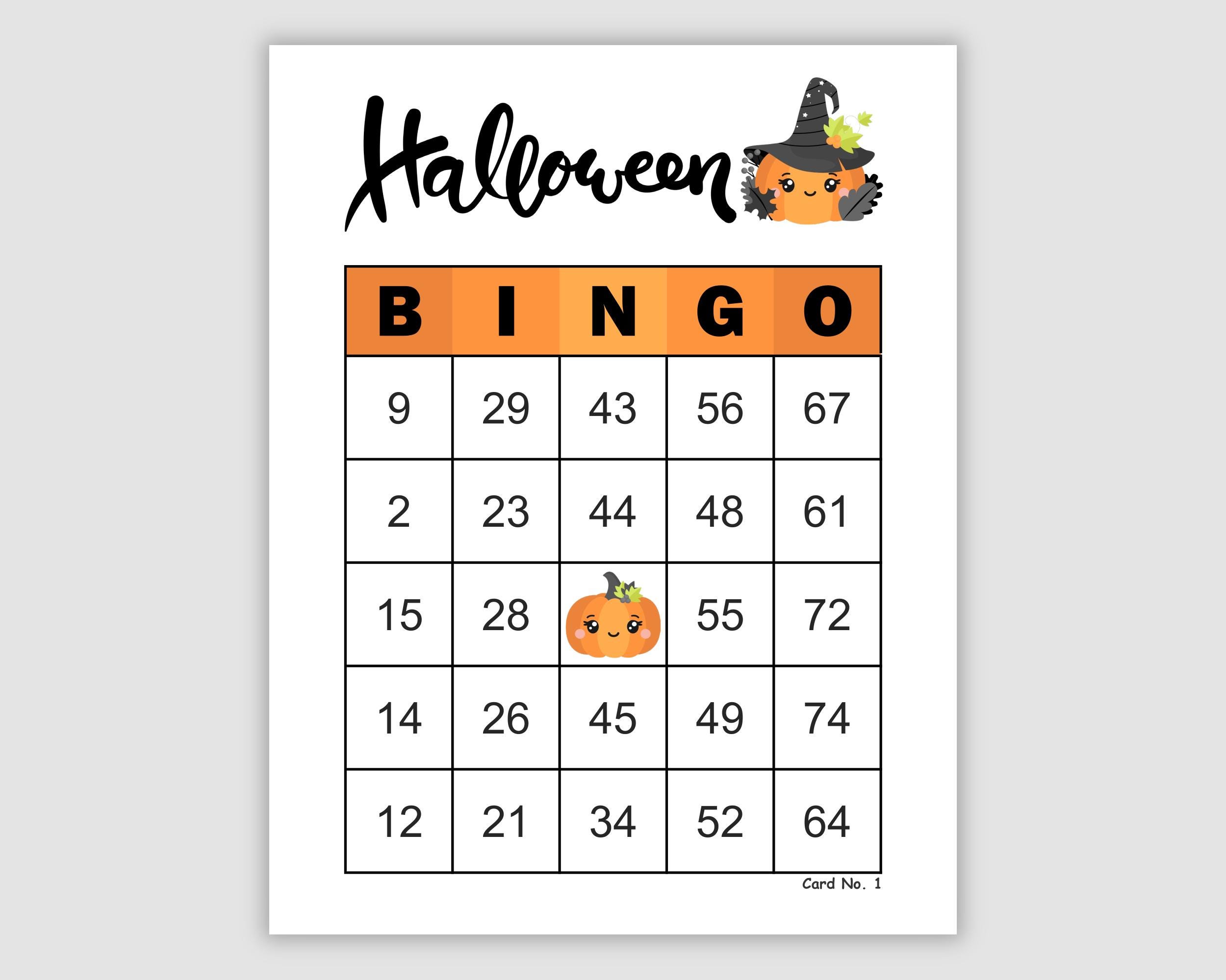 500 Halloween Bingo Cards PDF, 1, 2, and 4 per Page, Halloween Bingo ...