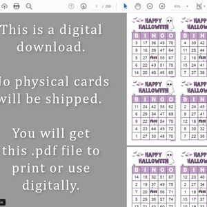 1000 Halloween Bingo Cards PDF Halloween Bingo Print Out Printable ...