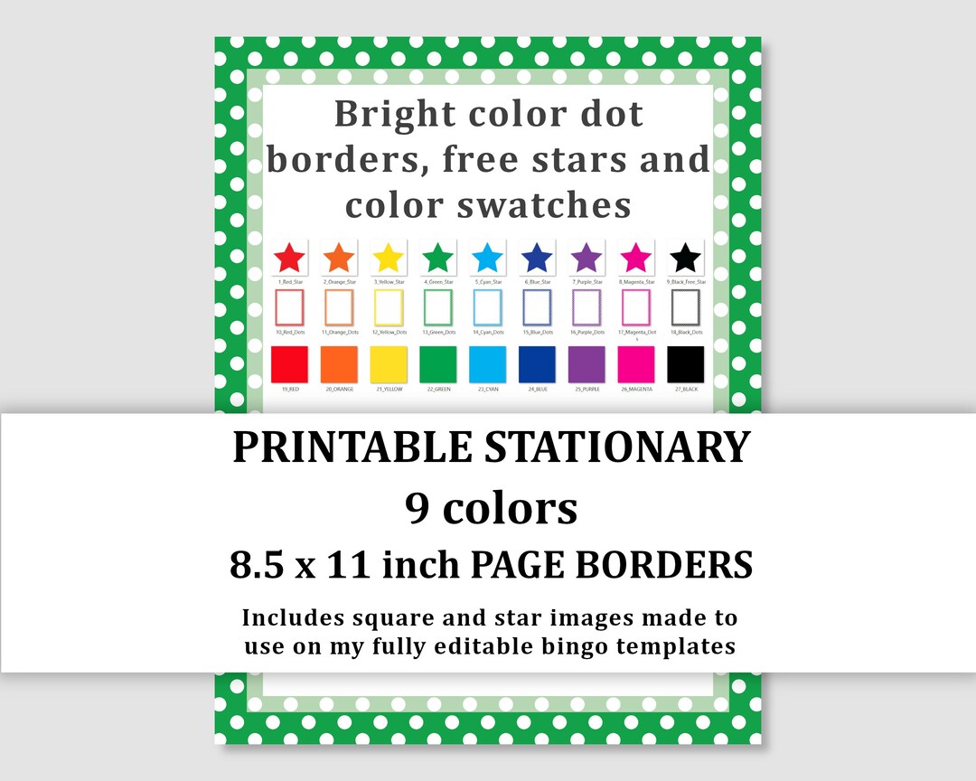 Editable Bingo Template Background Images, Free Stars and Color ...