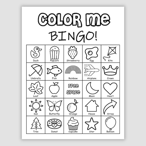 Bingo Coloring Page - Etsy
