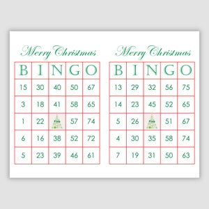 200 Merry Christmas Bingo Cards Pdf Download, 2 per Page, Fun Christmas ...