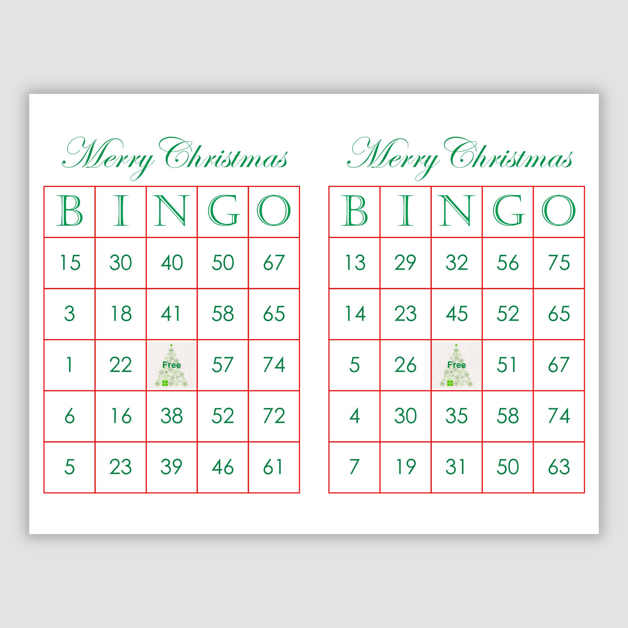 200 Merry Christmas Bingo Cards Pdf Download, 2 per Page, Fun Christmas ...