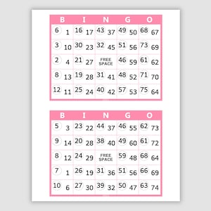1000 Double Bingo Cards Pdf Download, 1, 2, and 4 per Page, Instant ...