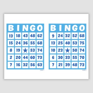 100 Printable Bingo Cards, 1, 2, and 4 per Page, Fun Instant Printable ...