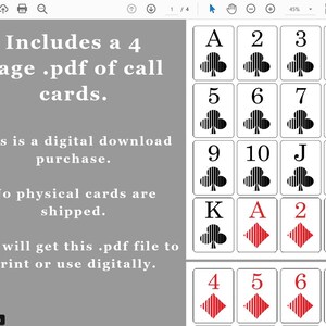 200 Large Print Poker Bingo Cards Set 1, Pdf Download, Instant ...