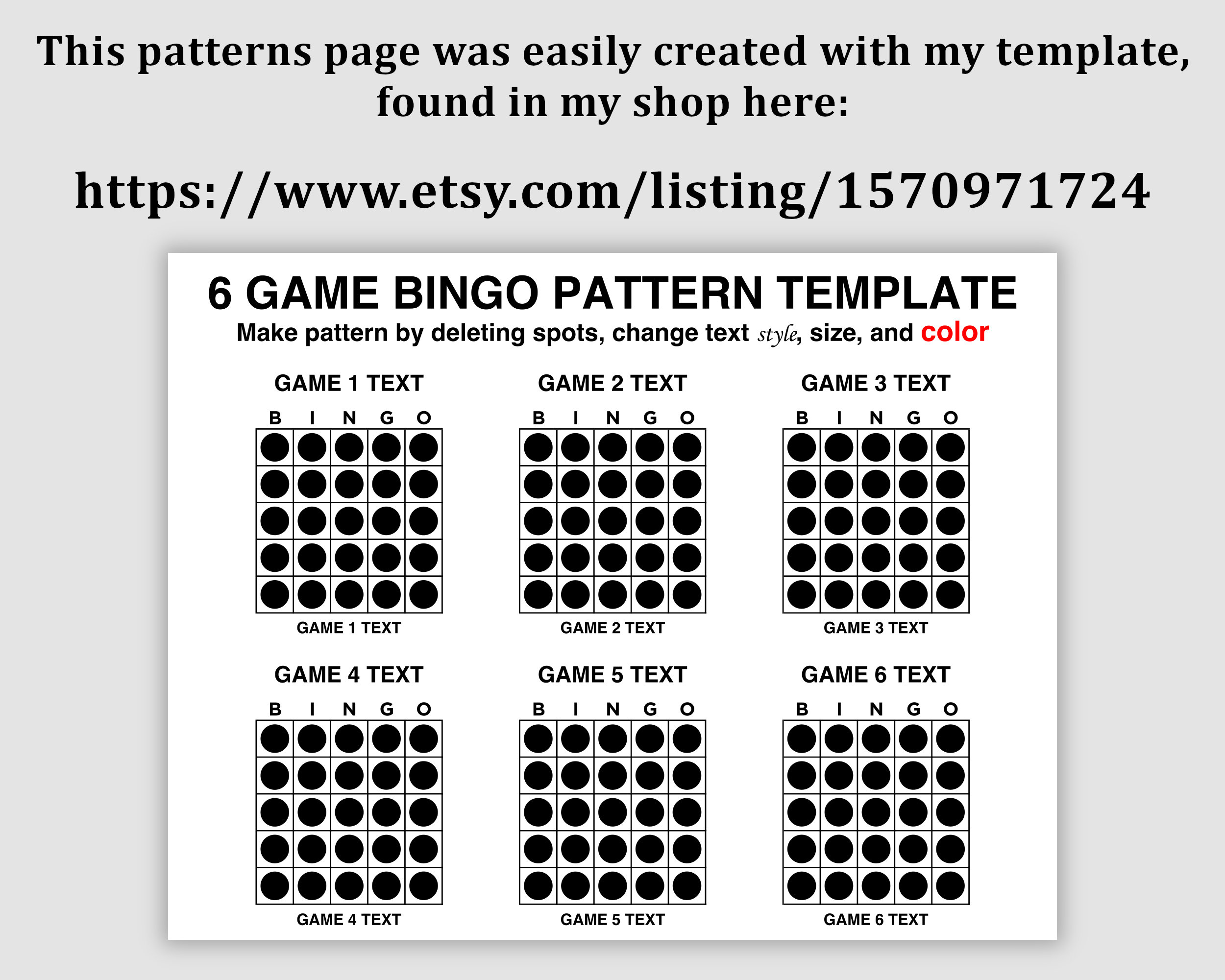 6 Autumn Bingo Patterns Program Flyer, Fall Bingo Patterns, Instant ...
