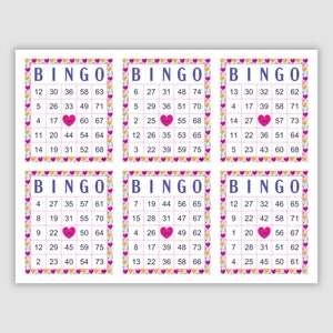 1200 Valentine's Day Bingo Cards Pdf Download, 1, 2, and 4 per Page ...