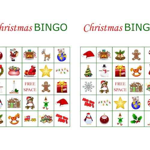 50 Christmas Bingo Cards Printable Fun Christmas Party Game - Etsy