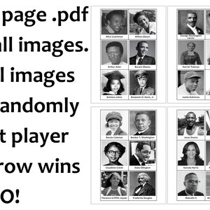 200 Black History Bingo Cards Pdf Download, 1 and 2 per Page, 36 Call ...
