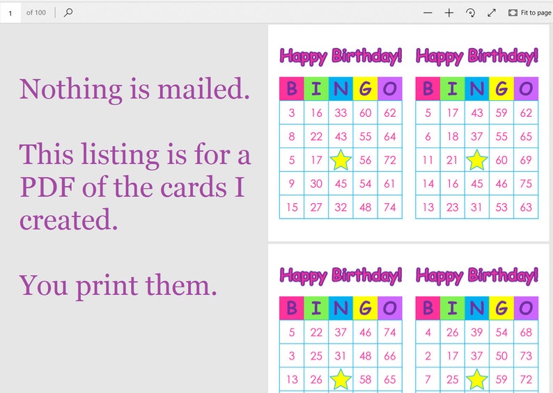 200 Birthday Bingo Cards Pdf Download 2 per Page 75 Call - Etsy