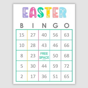1000 Easter Bingo Cards Large Print Pdf Download, 1, 2, and 4 per Page ...