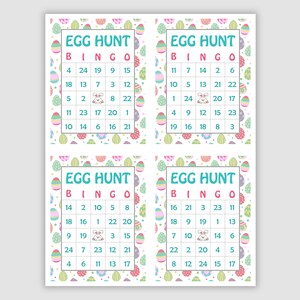 100 Egg Hunt Bingo Cards, 1, 2, and 4 per Page, Bingo or Scavenger Hunt ...