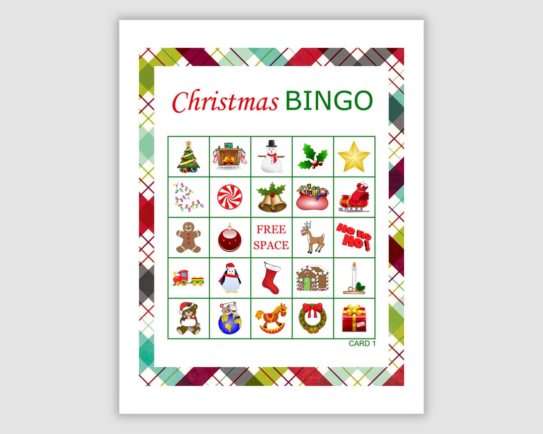 50 Christmas Bingo Cards Pdf Download, 1 and 2 per Page, Printable ...