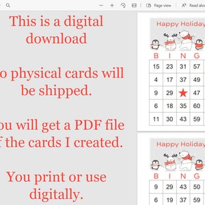 1000 Happy Holidays Bingo Cards Pdf Download, 2 per Page, Instant ...