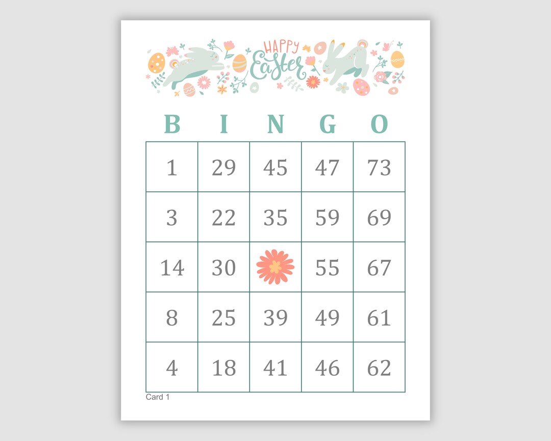 200 Easter Bingo Cards Pdf Download, 1, 2, and 4 per Page, 75 Call ...