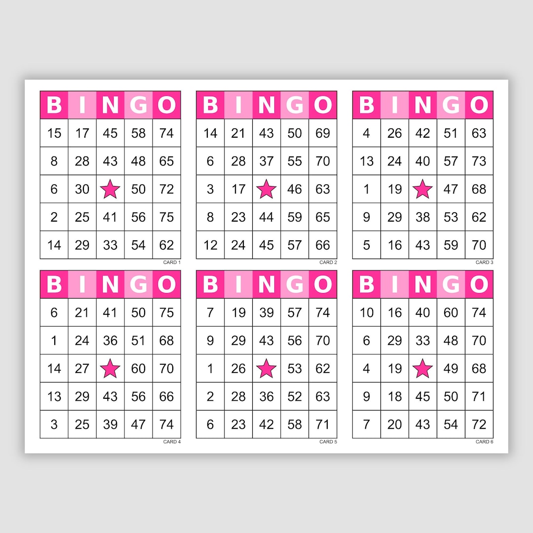 1200 Bingo Cards Pdf Download, 1, 2, 4, and 6 per Page, Instant ...