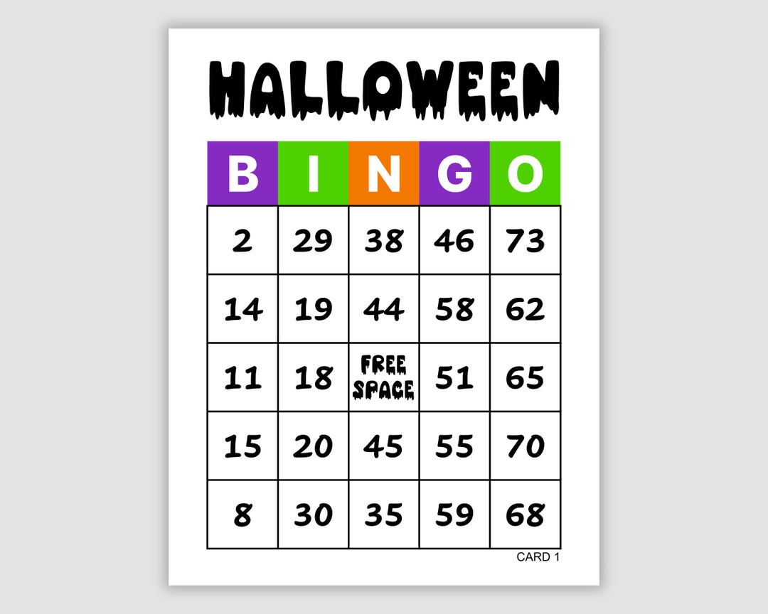 1200 Halloween Bingo Cards PDF Halloween Bingo Print Out Printable ...