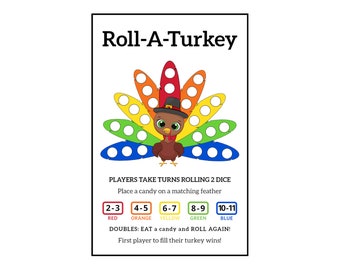 Thanksgiving Kids Table Game: Roll A Turkey - Etsy