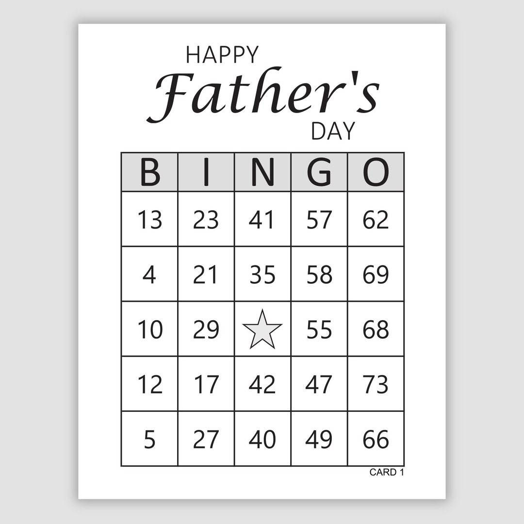 200 Father's Day Bingo Cards Pdf Download, 1 per Page, Instant ...