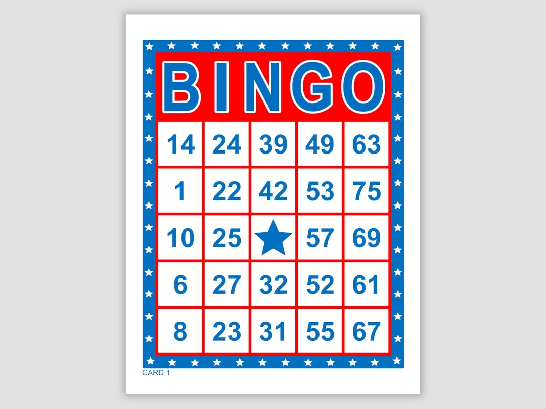 Patriotic Bingo, 100 Cards, Pdf Download, 1, 2, and 4 per Page, Instant ...