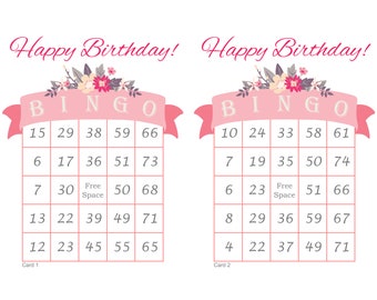 Bingo Cards 2 per Page - Etsy