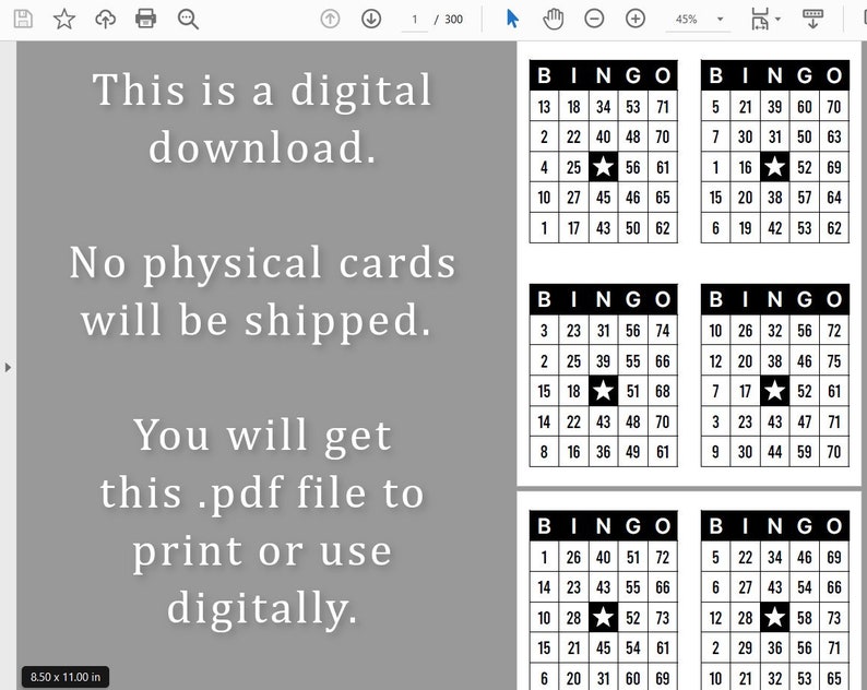 1200 Bingo Cards Pdf Download, 1, 2, 4, and 6 per Page, Instant ...