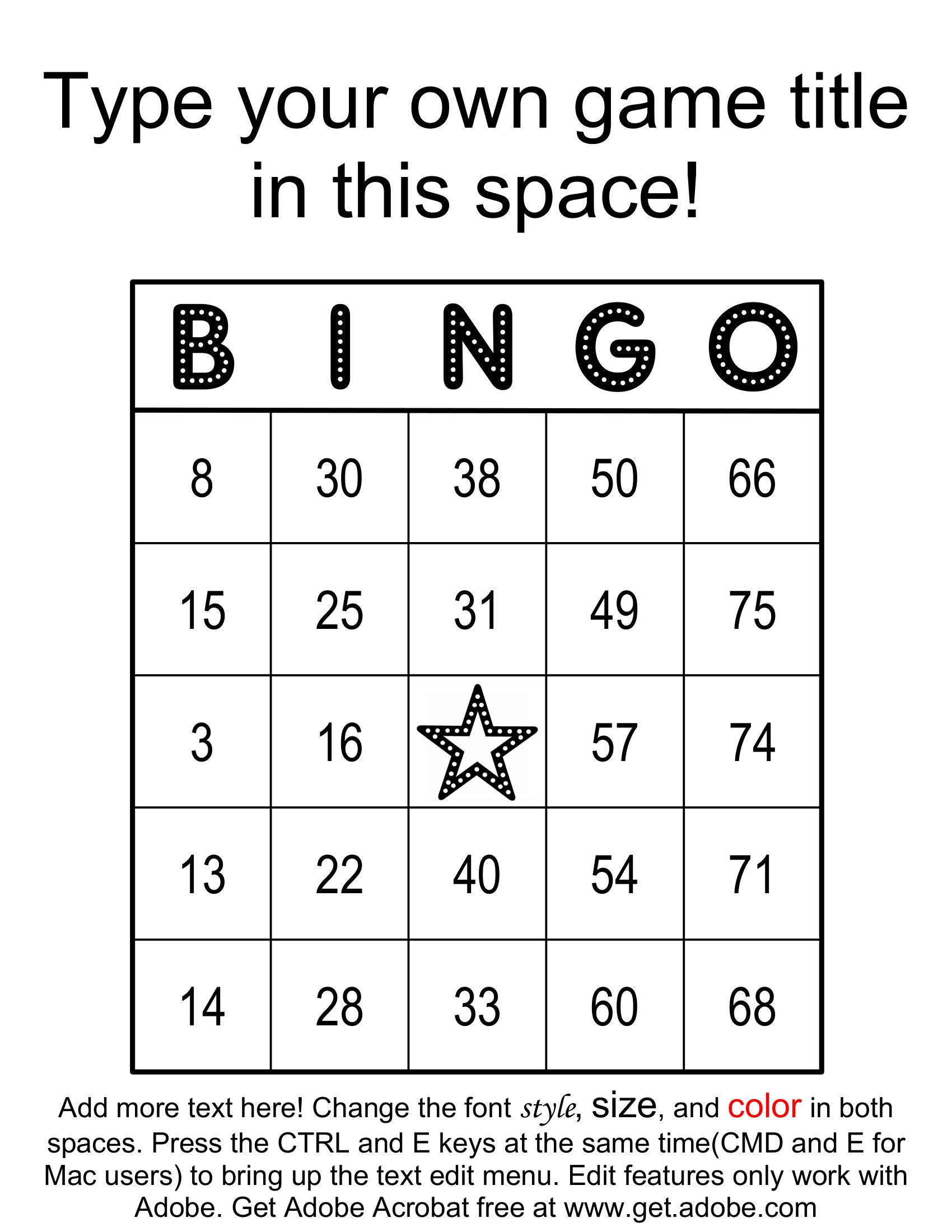 Bingo Card Template makes 1000 custom bingo cards editable | Etsy