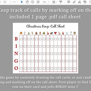 200 Christmas Bingo Cards Pdf Download, 75 Call, 1 and 2 per Page ...