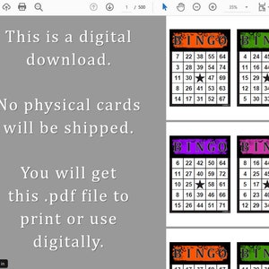 1000 Halloween Bingo Cards Pdf Download, 1, 2, and 4 per Page, Instant ...